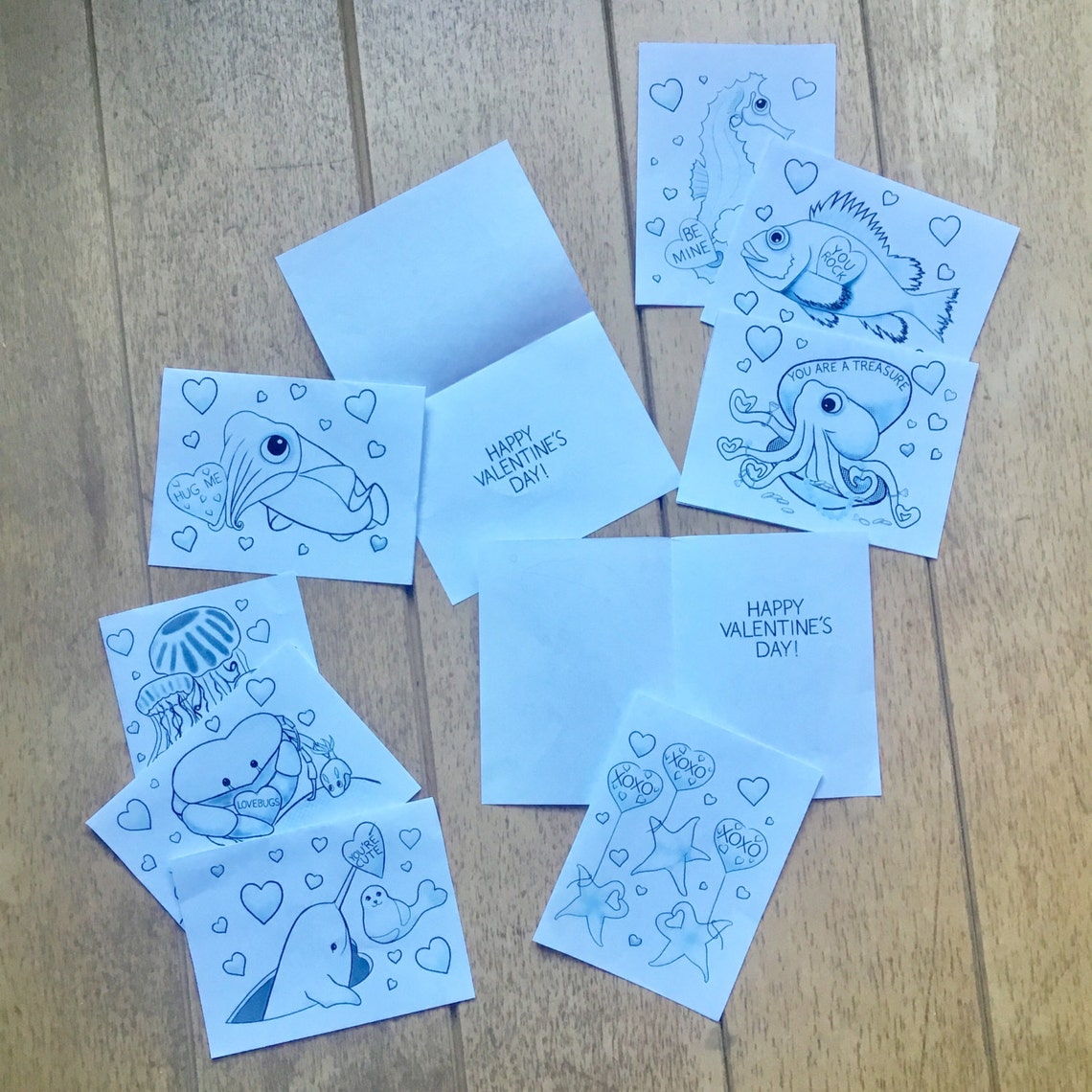 Color Your Own Valentine's Day Cards (digital Download) - Etsy