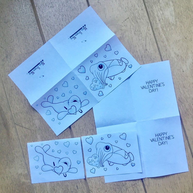 Color Your Own Valentine's Day Cards (digital Download) - Etsy