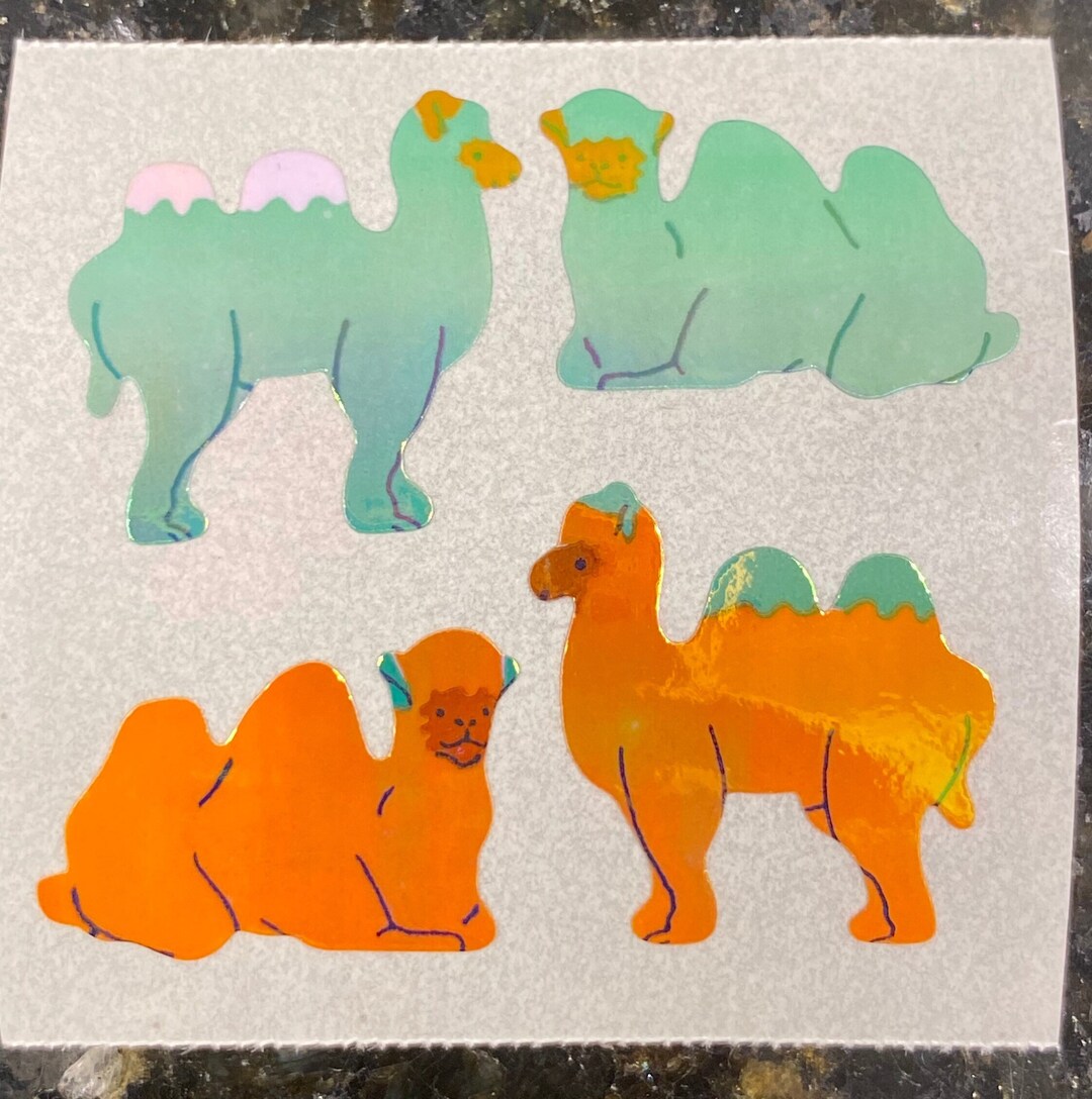 Free Shipping Rare Vintage Great Seven 7 Camel Camels Animal Stickers ...