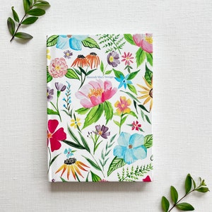 Hardcover Journal With Floral Watercolor Design, Colorful Floral ...