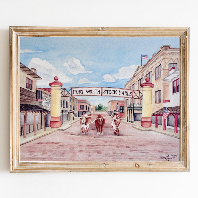 Stockyard Cowboy Wall Art - Etsy