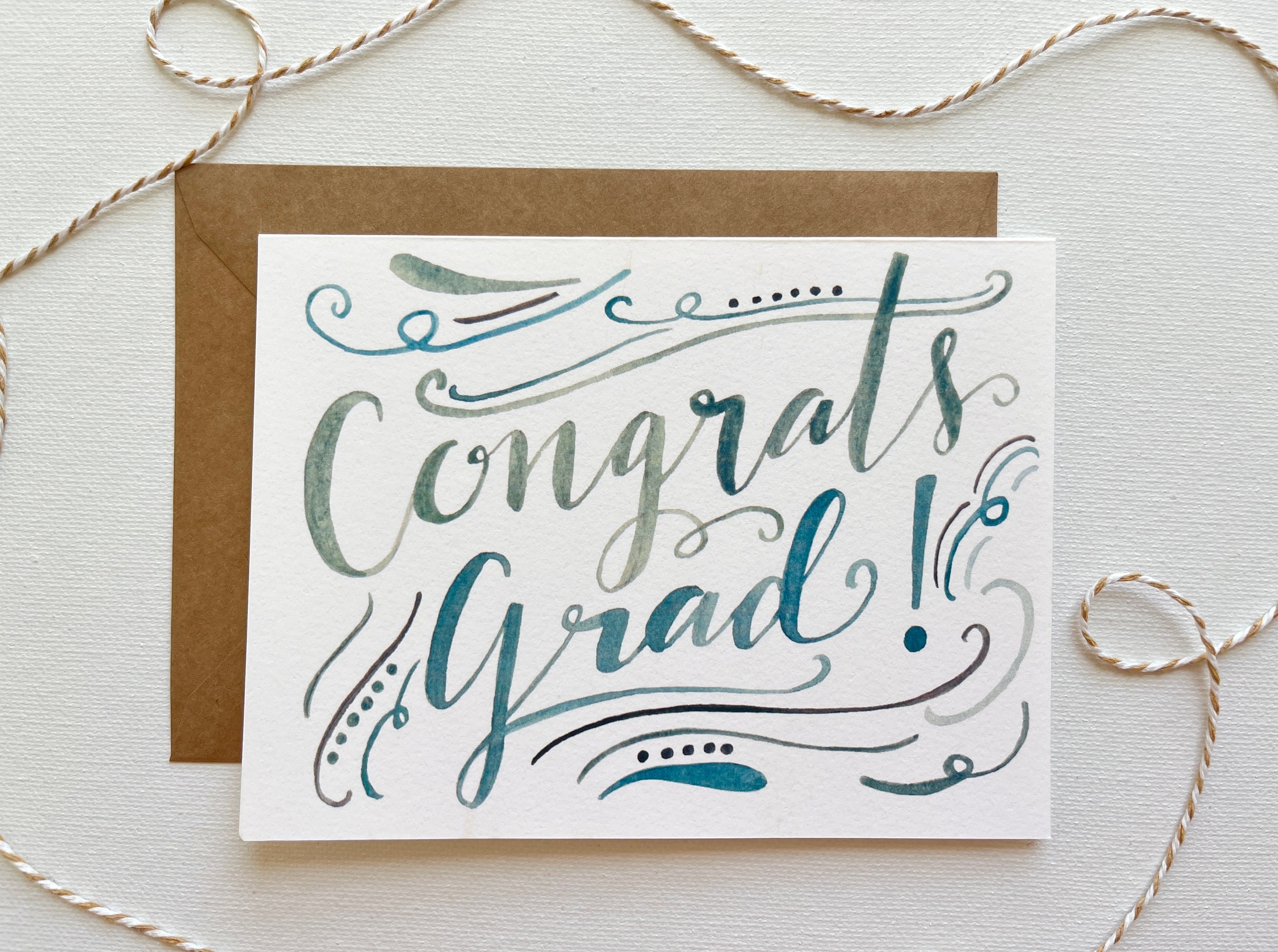Graduation Cards Set of 6 Watercolor Graduation Cards Graduation Hat ...