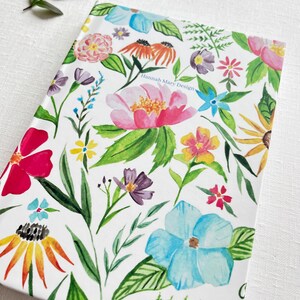 Hardcover Journal With Floral Watercolor Design, Colorful Floral ...