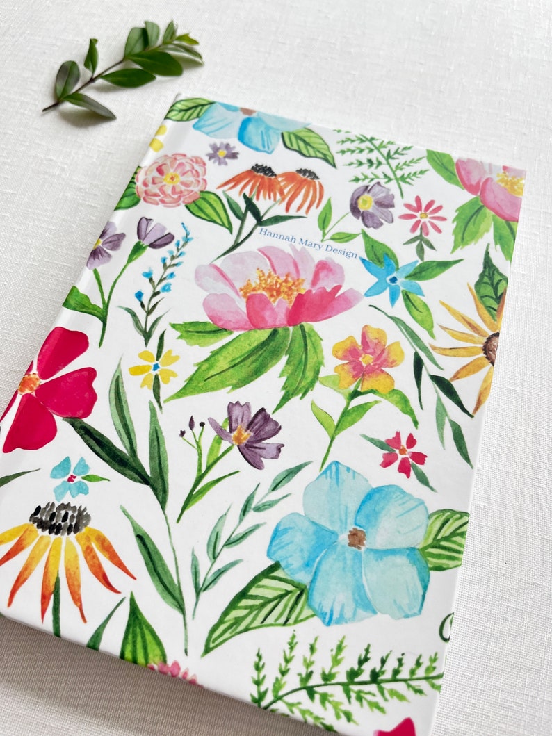 Hardcover Journal With Floral Watercolor Design, Colorful Floral ...