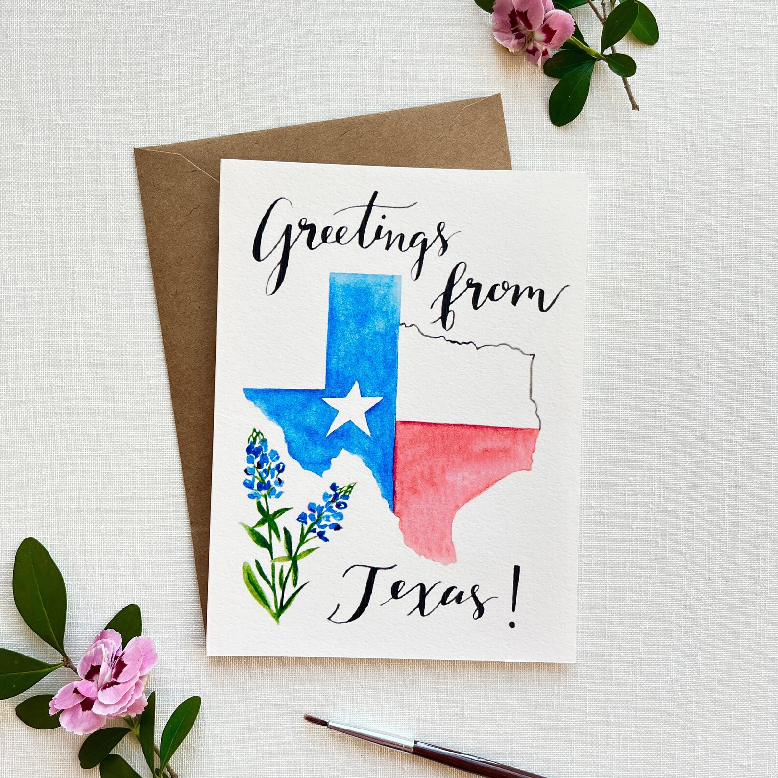 Texas Greeting Cards - Set of 6 Texas Cards Texas Bluebonnet and Dallas ...