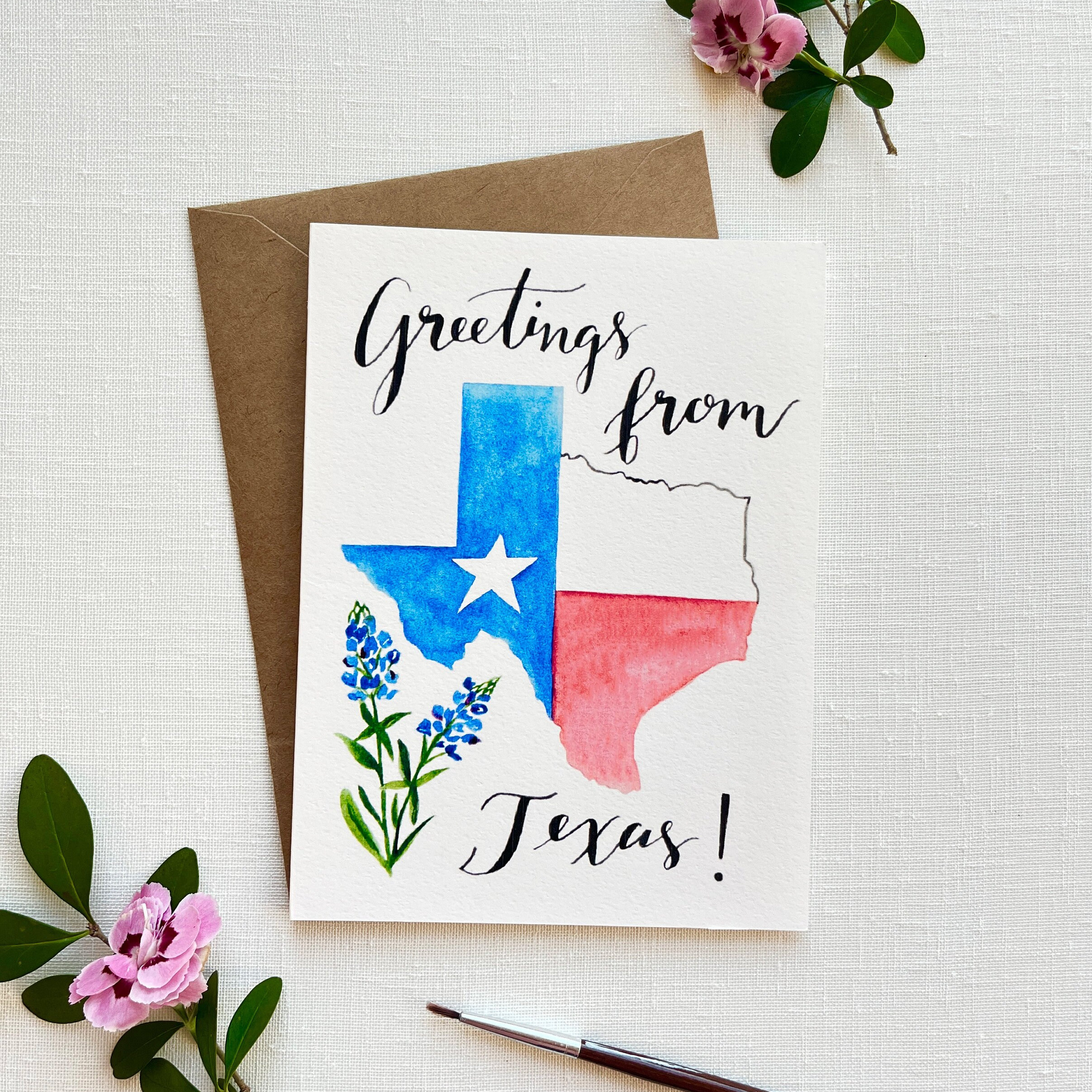 Texas Greeting Cards - Set of 6 Texas Cards Texas Bluebonnet and Dallas ...