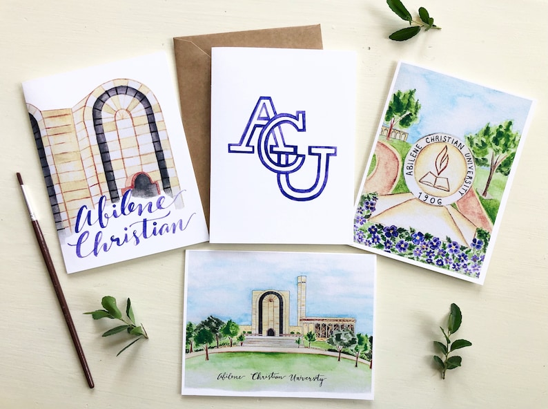 Abilene Christian University Set of 6 Greeting Cards - Etsy