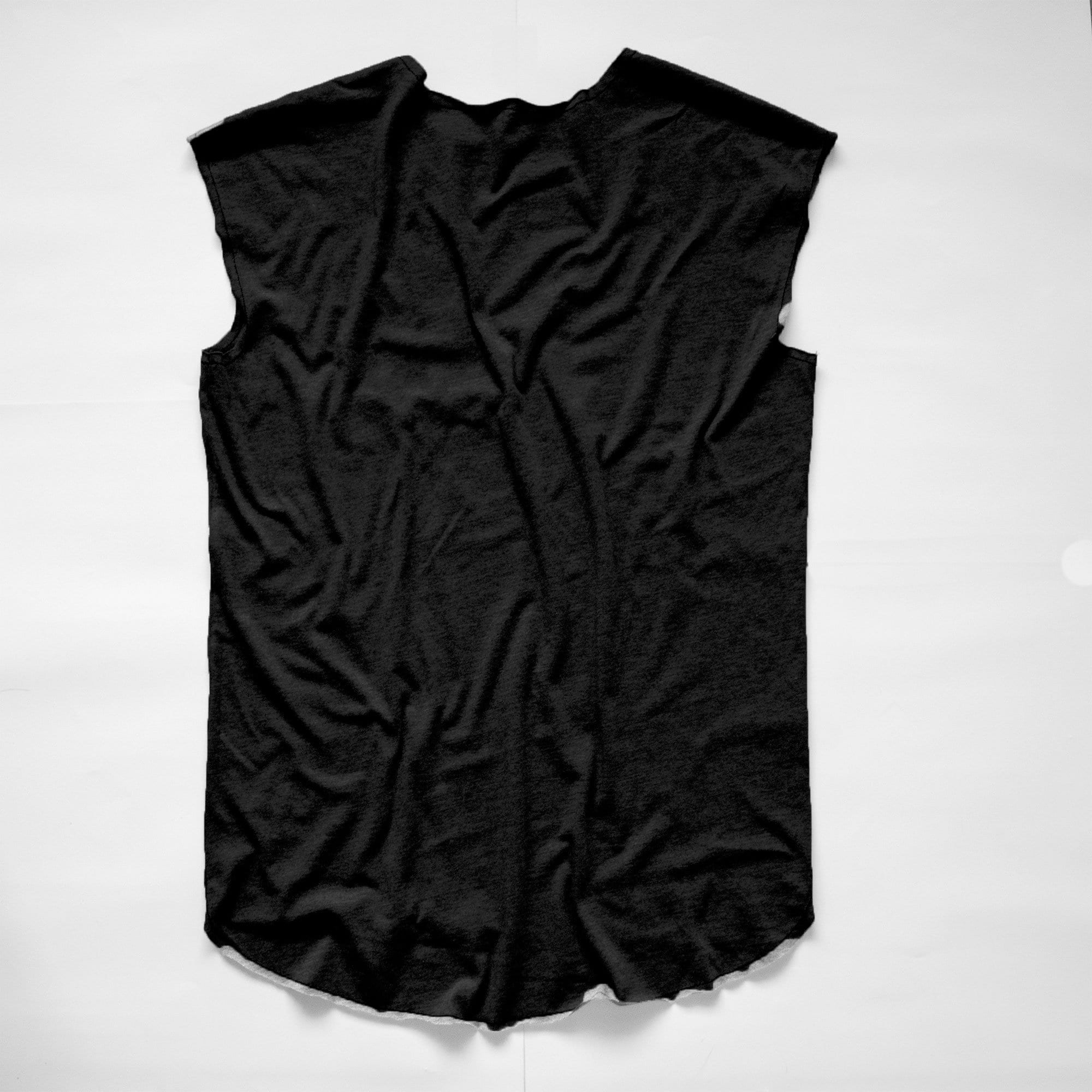 Minimalistic Black Men Tank Top/basic Cut, Cotton Men Tank Top/raw Edge ...