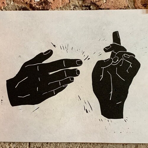 Iconography Hands ICXC Linocut Print Hnprints - Etsy