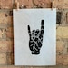 Rock On Hand Linocut Print hnPrints | Etsy