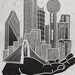 Dallas, Texas Handscape Linocut Print Hnprints - Etsy