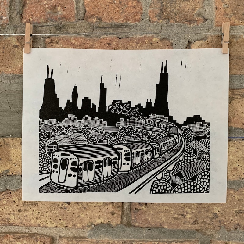 Linocut Christmas - Etsy