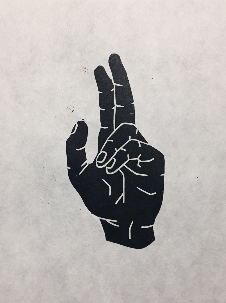 Hand of Benediction Linocut Print Hnprints | Etsy