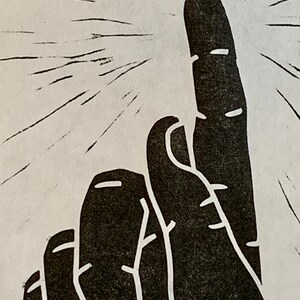Manicule Pointing Finger Linocut Print Hnprints - Etsy
