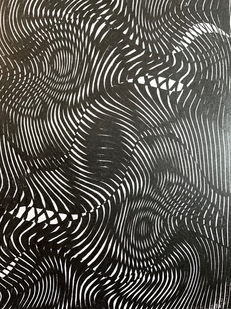 Gradients / Moiré Test 09 Linocut Print hnPrints Optical | Etsy