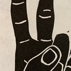 Peace Sign | Linocut Print | Hnprints - Etsy