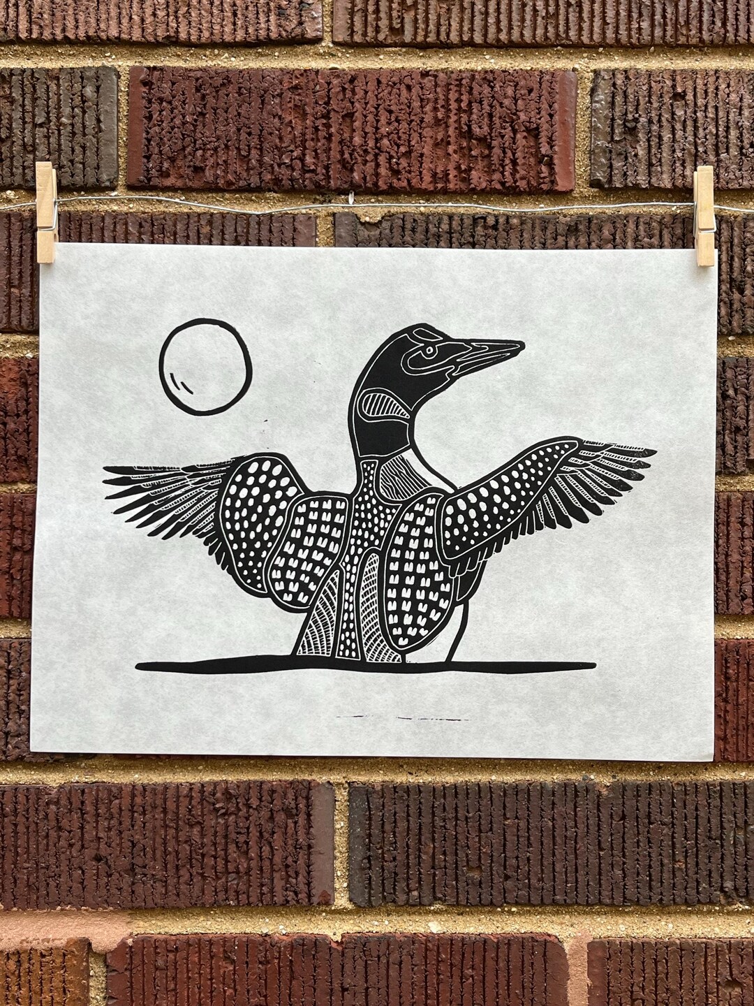 Loon | Linocut Print | Hnprints - Etsy