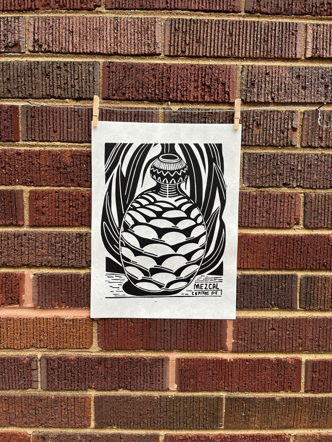 Mezcal Agave Pina 2 | Tequila | Linocut Print | Hnprints - Etsy