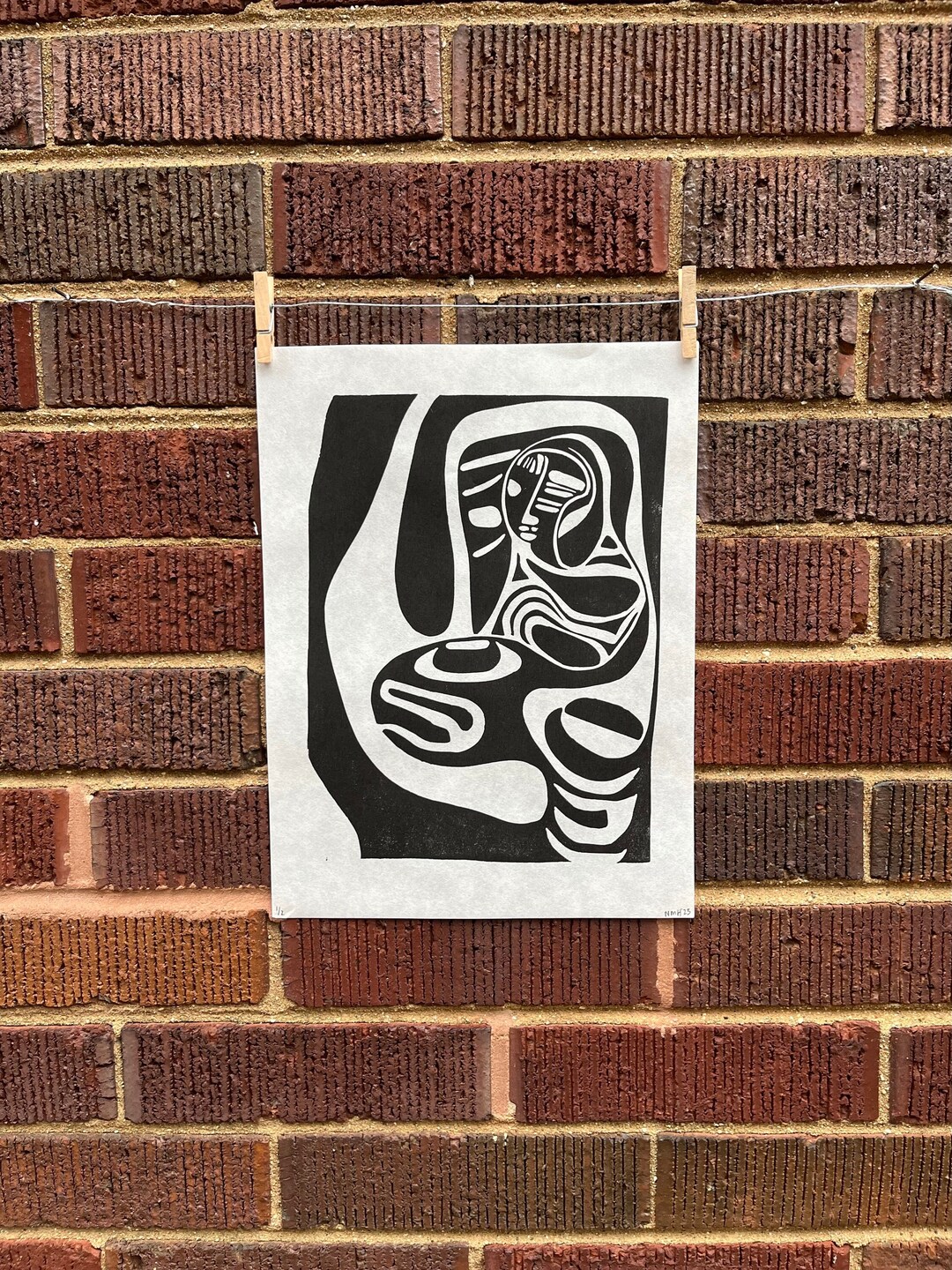 Portal 05 | Linocut Print | Hnprints | Optical Illusion | Abstract ...