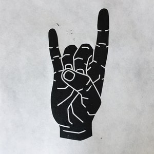 Rock on Hand | Linocut Print | Hnprints - Etsy