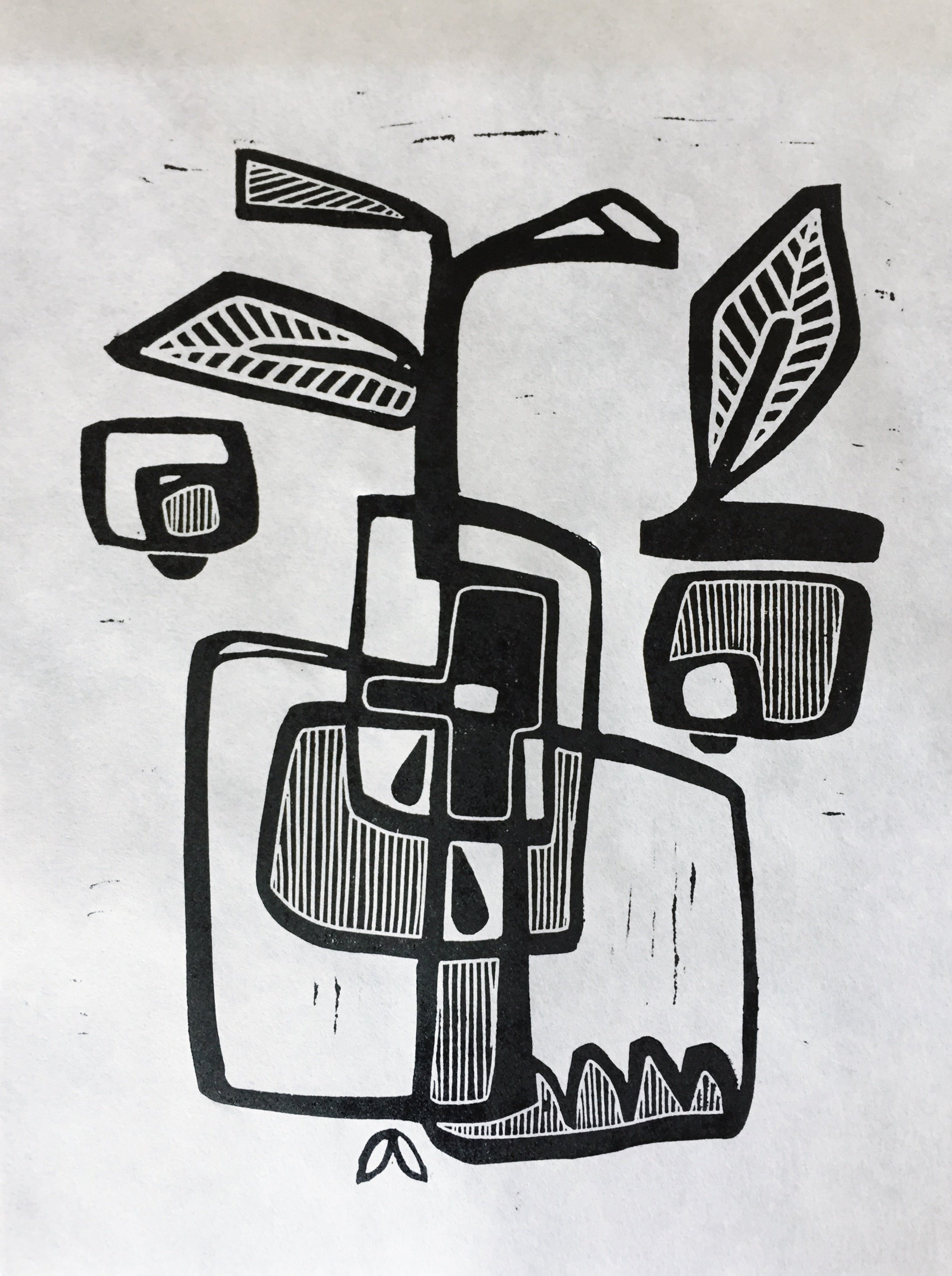 Abstract Pear | Linocut Print | Hnprints - Etsy