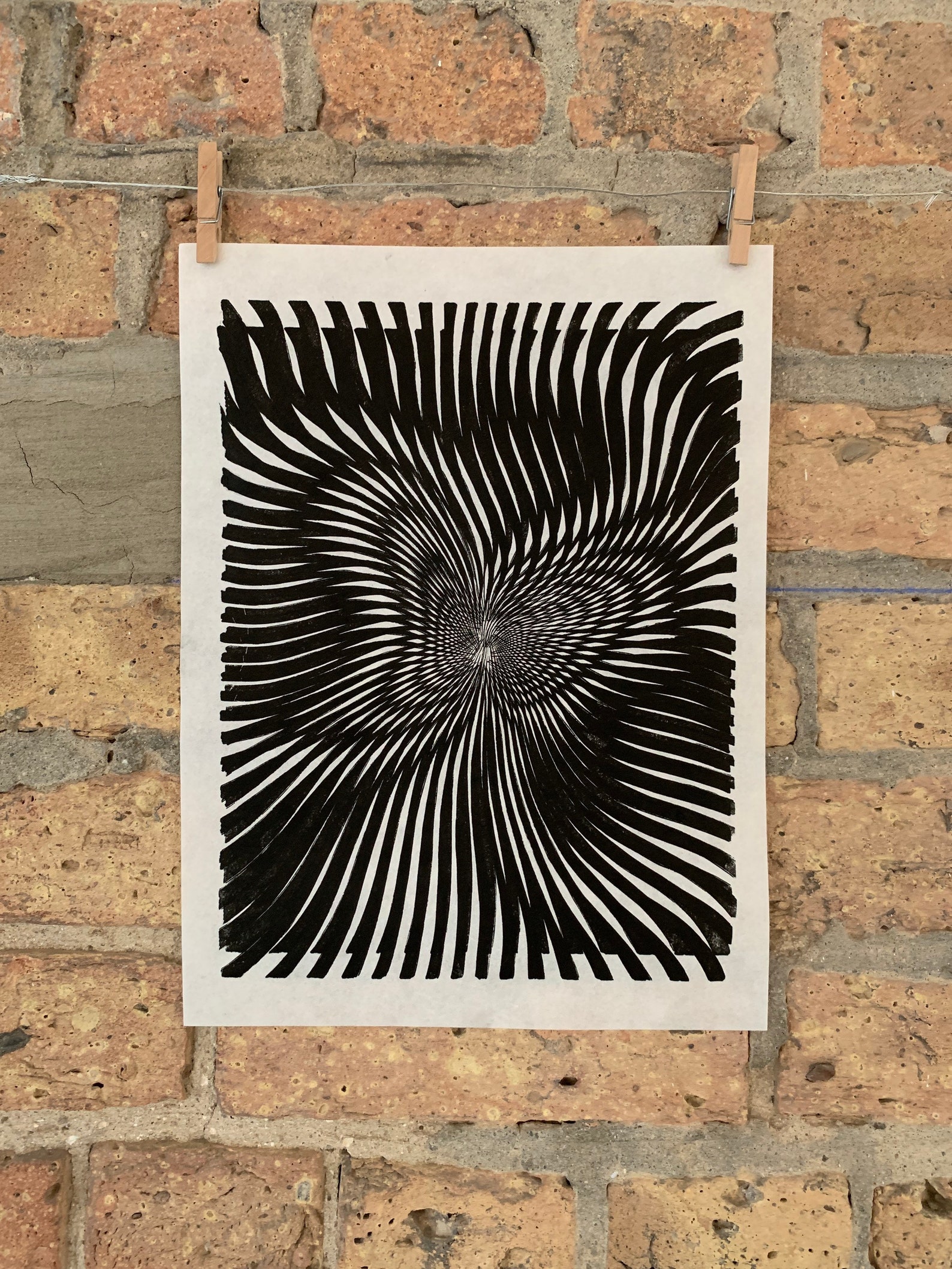 Vanishing Point Butterfly / Moiré Test 24 Linocut Print | Etsy