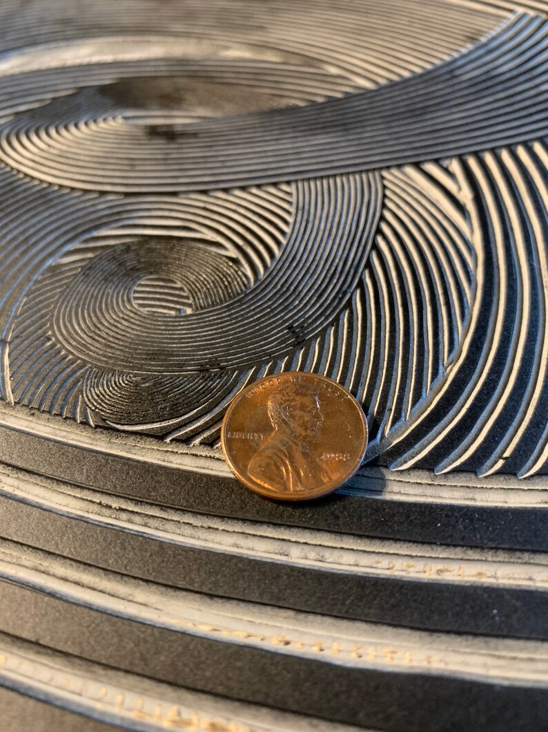 Spiral / Moiré Test 08 Linocut Print Hnprints Optical - Etsy