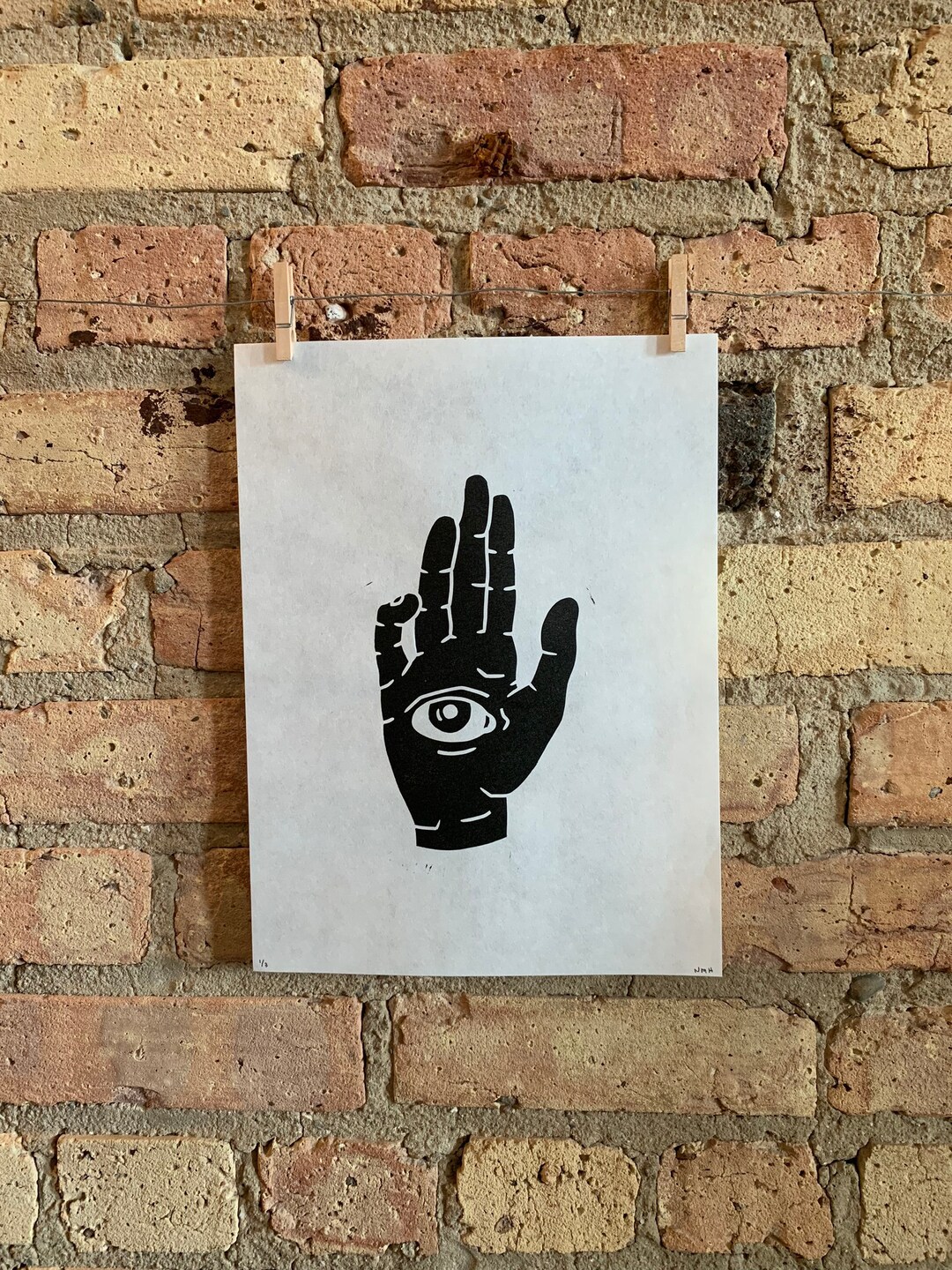 Hand With Eye | Iconography Hand | Linocut Print | Hnprints - Etsy