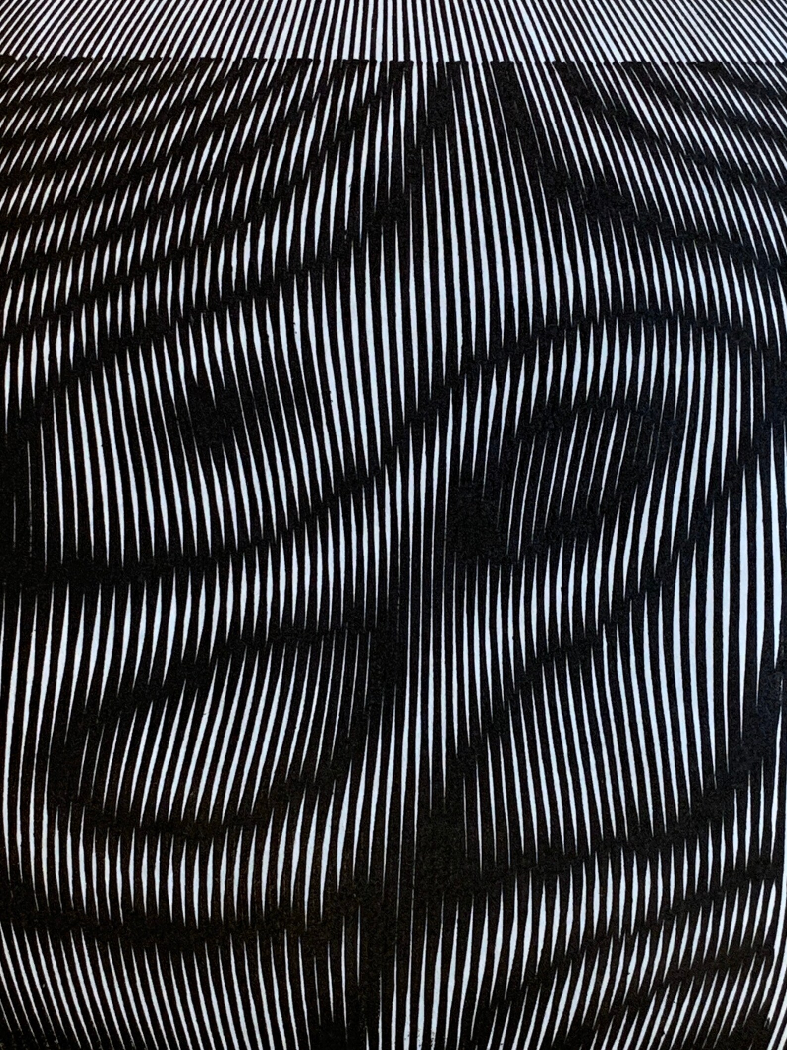 Curved Surface / Moiré Test 11 v3 Linocut Print hnPrints | Etsy