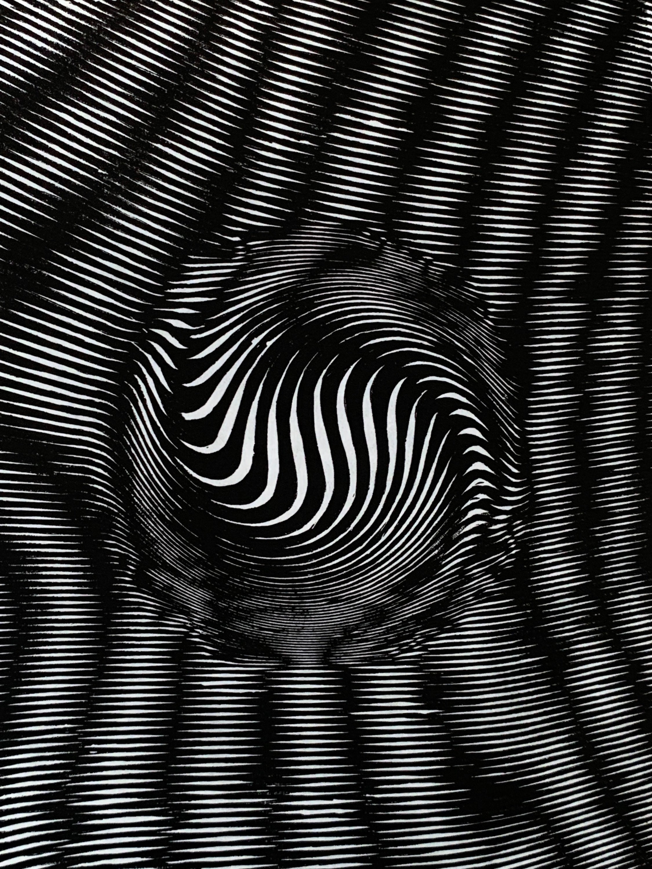 Sphere / Moiré Test 11 Linocut Print hnPrints Optical | Etsy