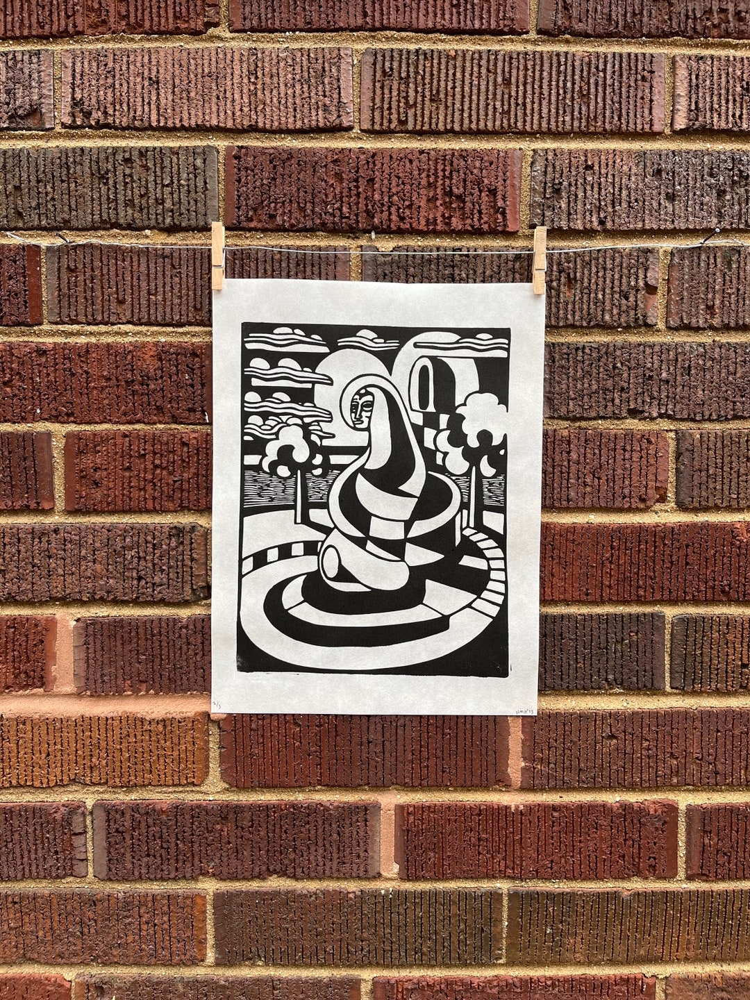 Lakefront Totem 10 | Linocut Print | Hnprints - Etsy