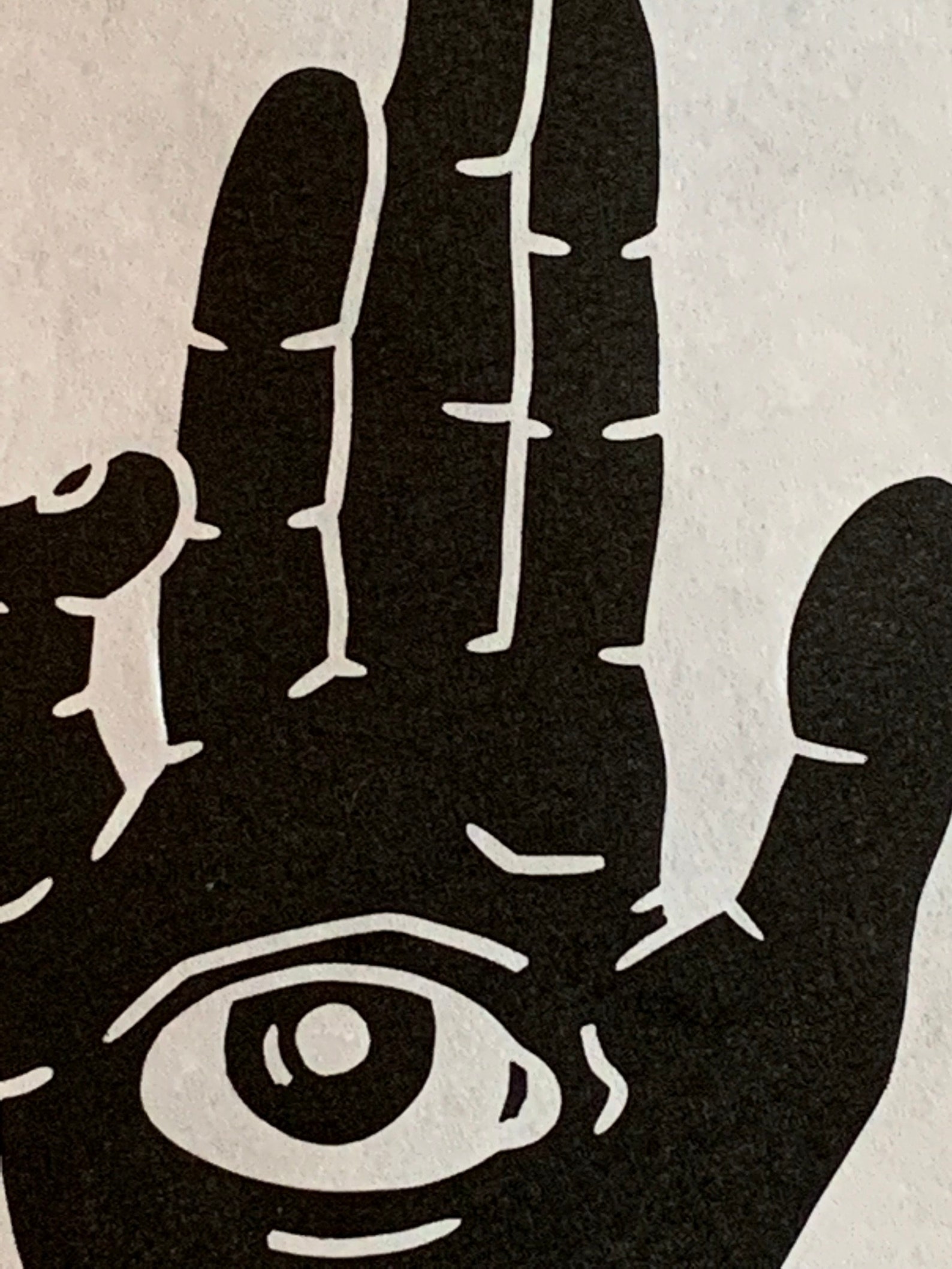 Hand With Eye Iconography Hand Linocut Print Hnprints - Etsy