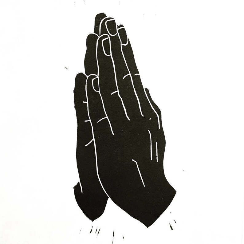 Praying Hands | Linocut Print | Hnprints - Etsy