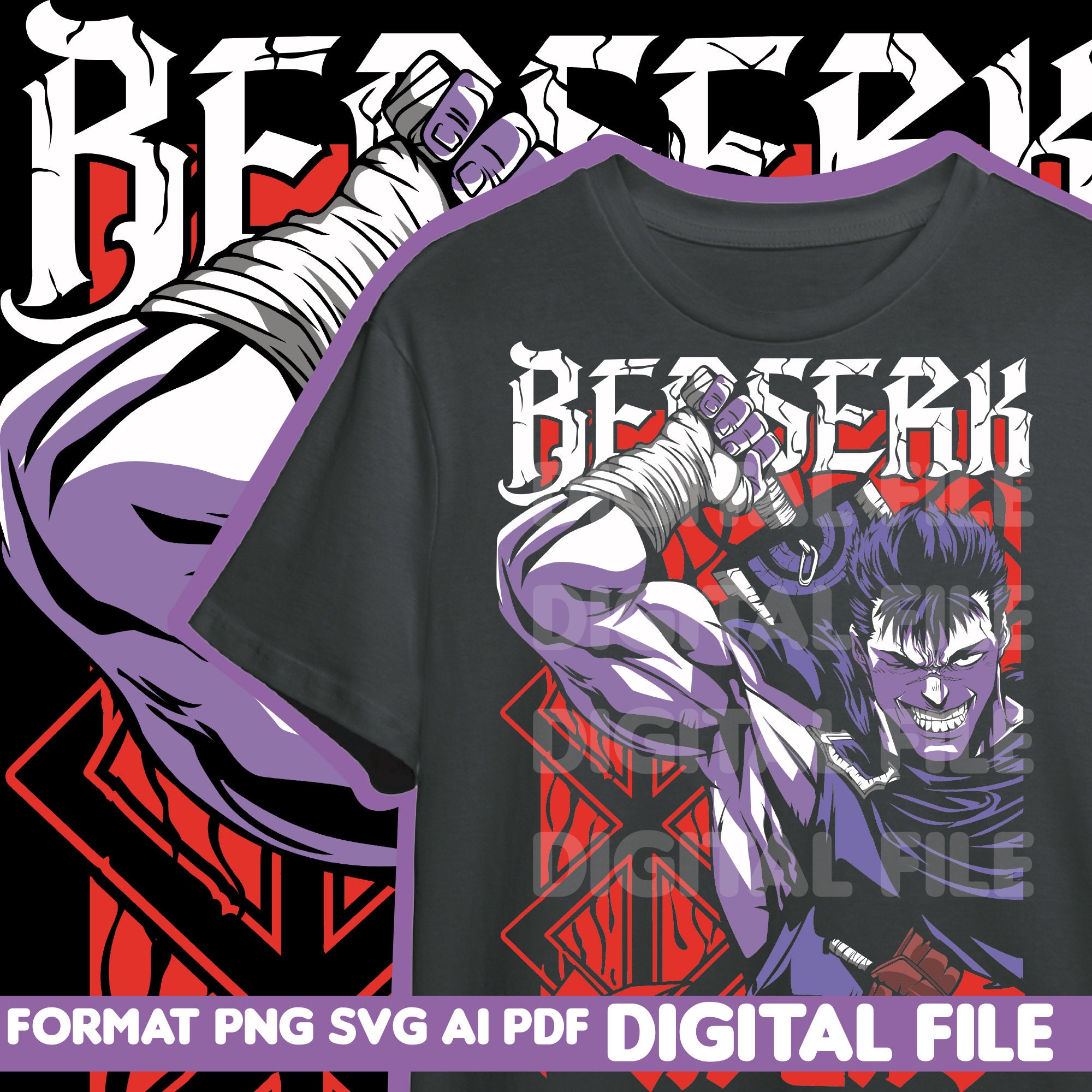 ANIME VECTOR berserk png svg ai pdf - Etsy España