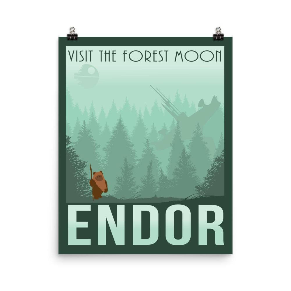 Star Wars Forest Moon of Endor Retro Travel Poster - Etsy