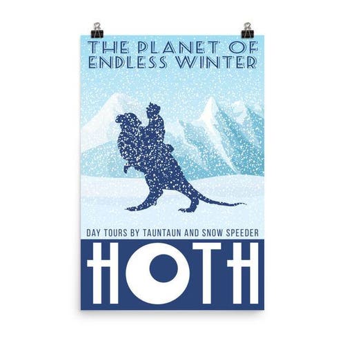 Star Wars Hoth Retro Travel Poster | Etsy