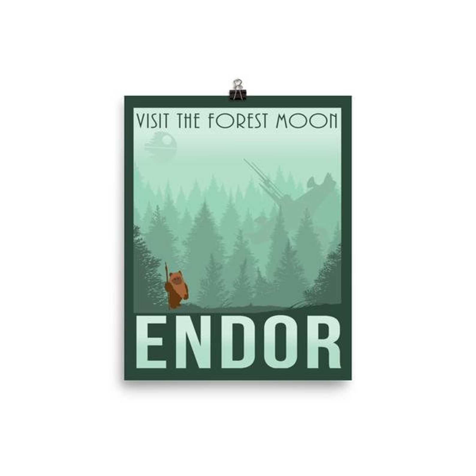 Star Wars Forest Moon of Endor Retro Travel Poster - Etsy