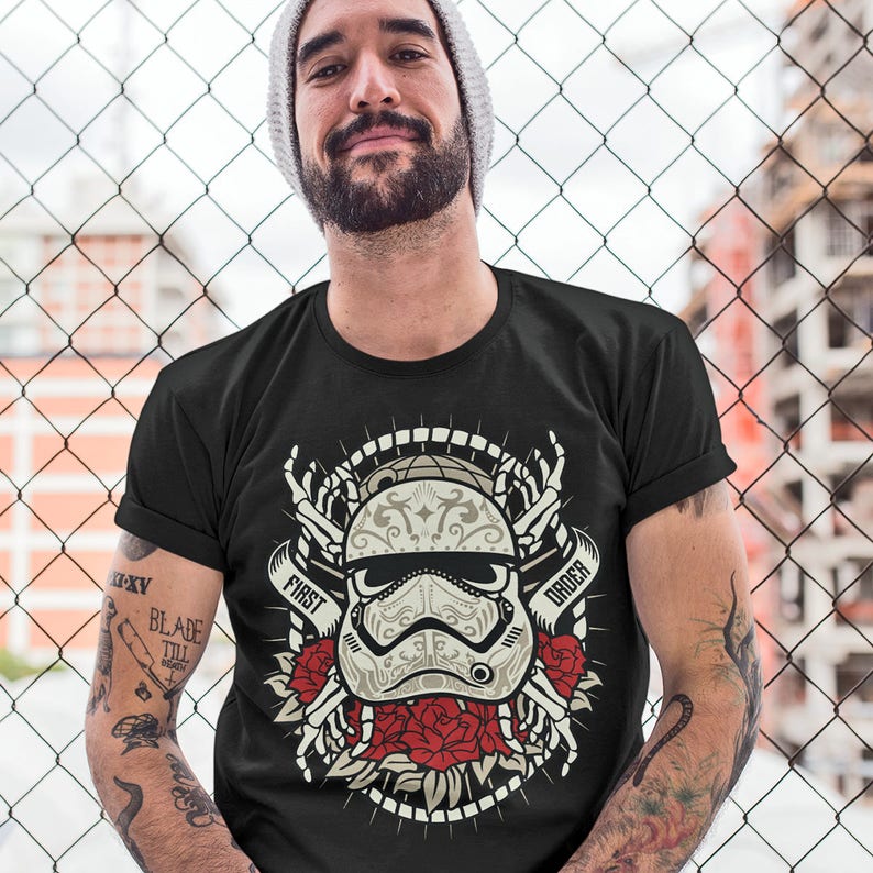 Star Wars Stormtrooper Sugar Skull Tattoo T Shirt Etsy