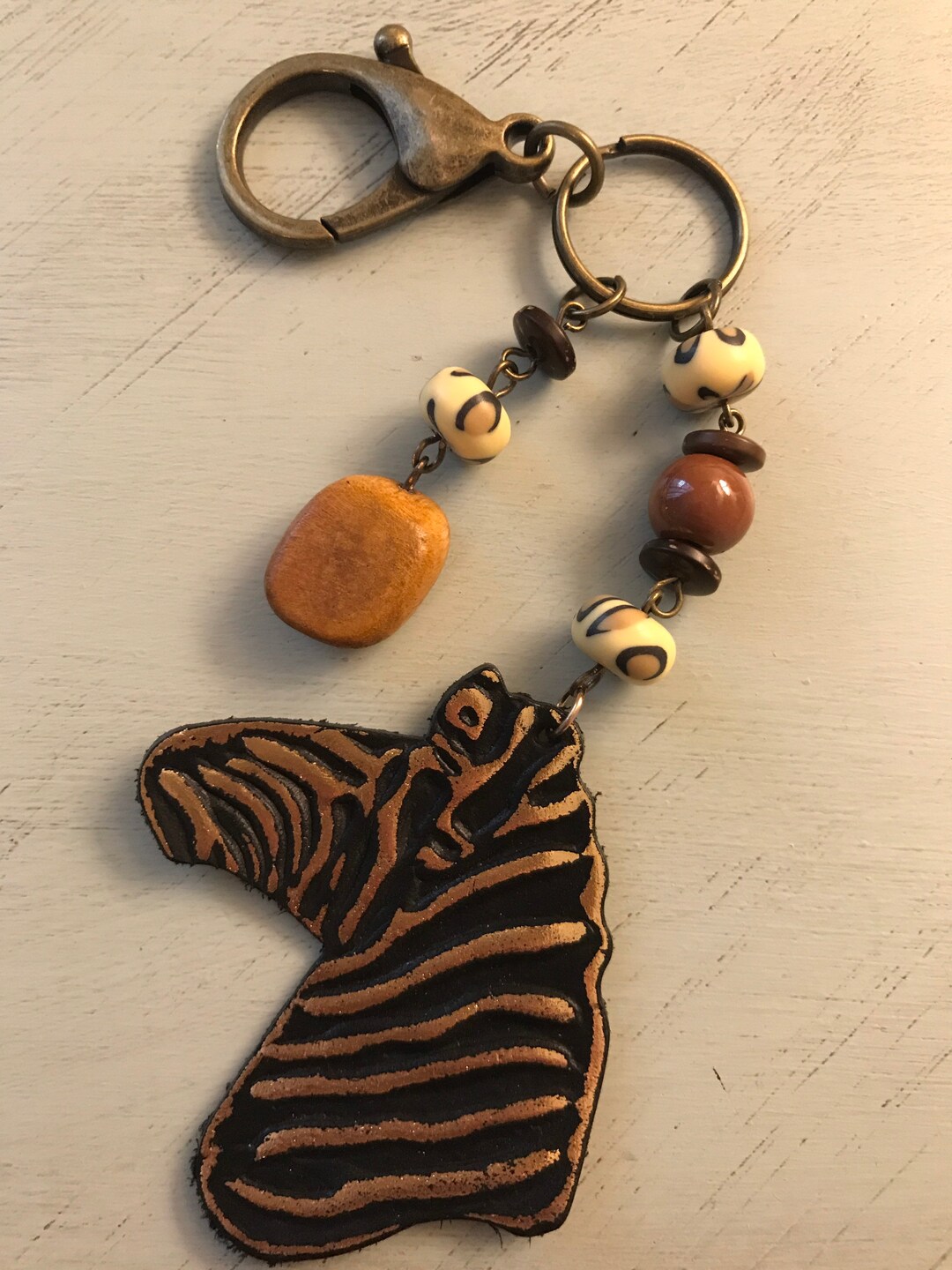 Safari Zebra Keychain - Etsy