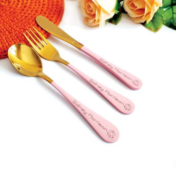 Personalized Kids Cutlery Set With Engraved Name and Symbol - Etsy