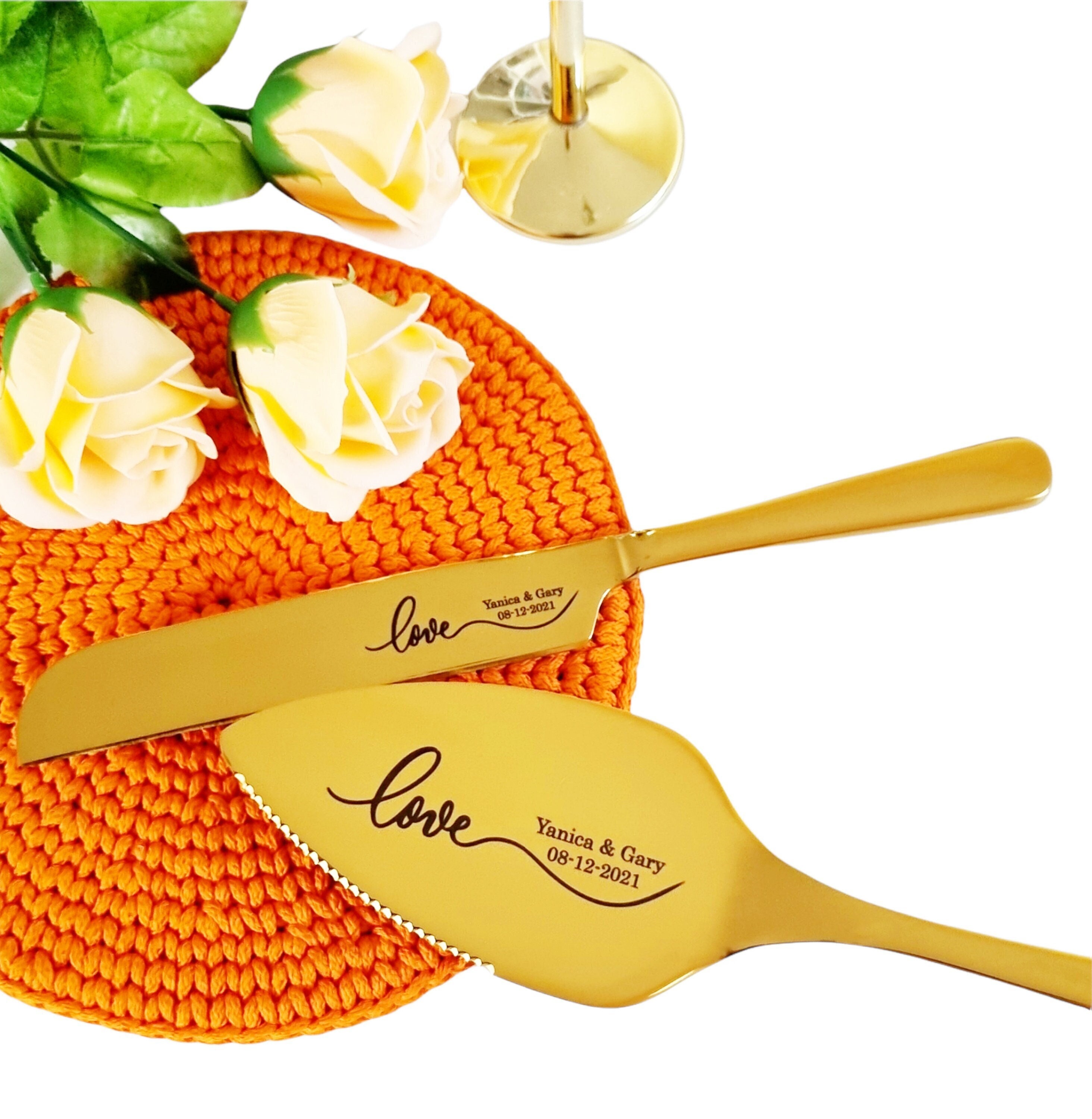 Wedding Cake Server Set Black Personalized Engraved Cake - Etsy