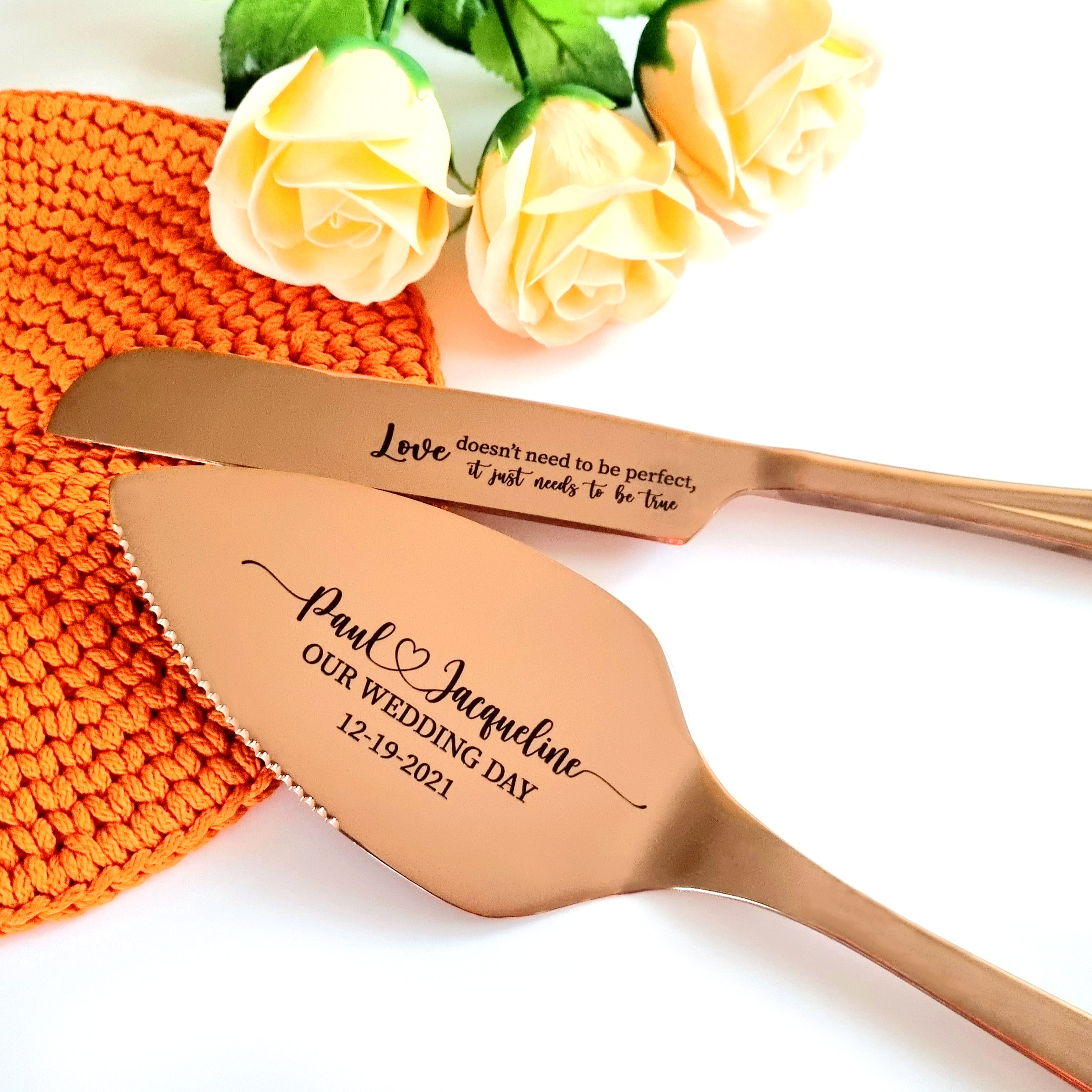 Wedding Cake Server Set Black Personalized Engraved Cake - Etsy