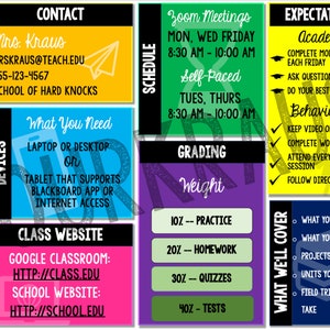 Editable Online/virtual Classroom Syllabus Template: Back to School ...