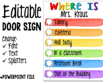 Rainbow Teacher Sign - Etsy