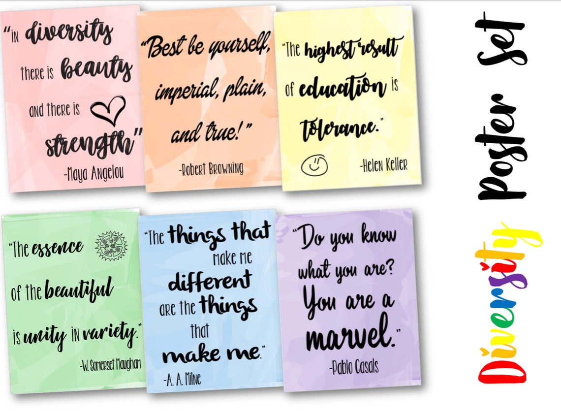 Diversity Poster Set: Rainbow Motivational Posters | Etsy