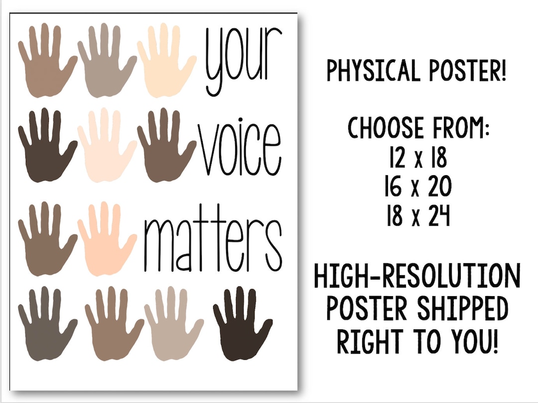 Classroom Poster: Your Voice Matters [PHYSICAL POSTER] - Etsy