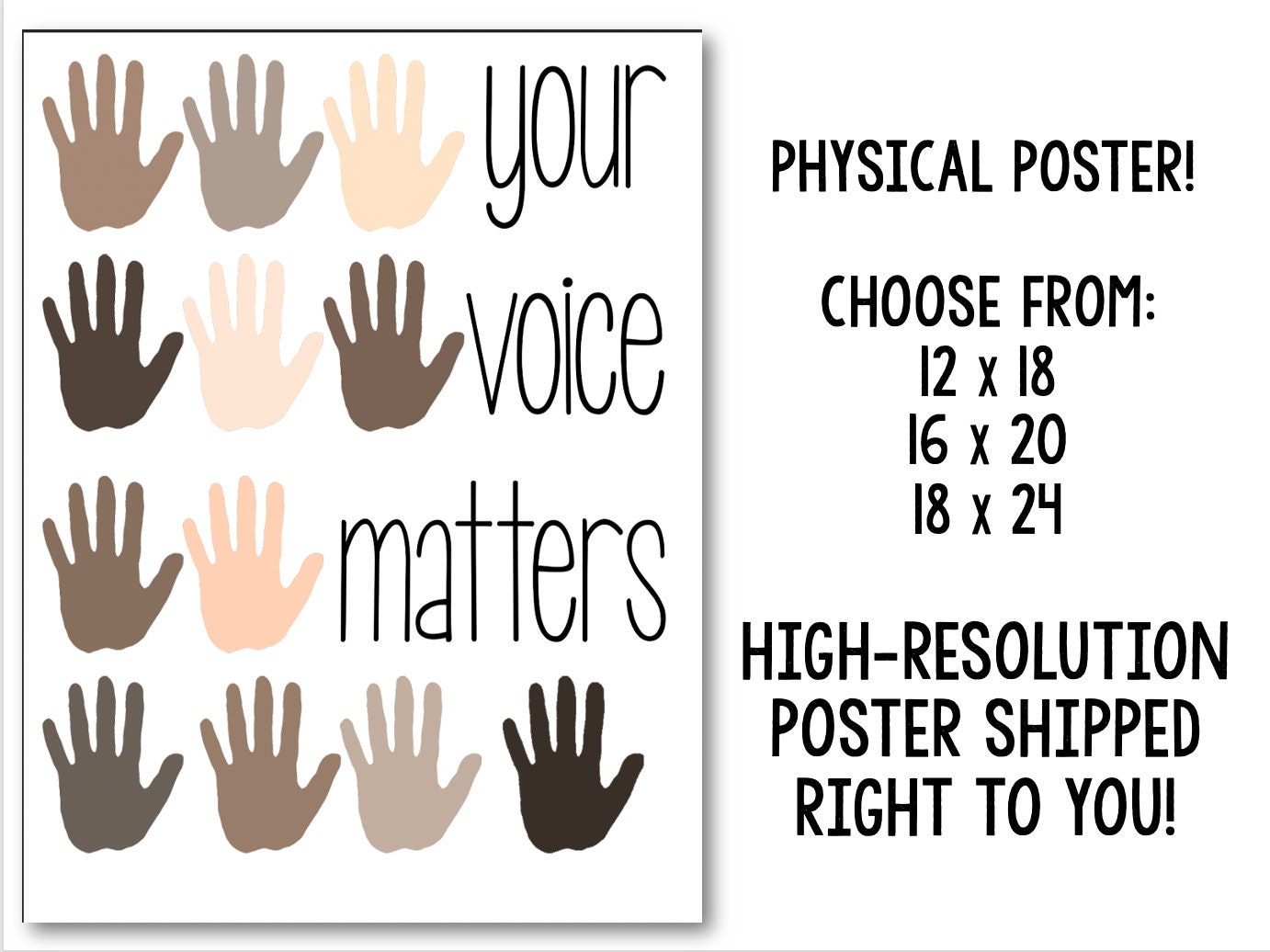 Classroom Poster: Your Voice Matters [PHYSICAL POSTER] - Etsy