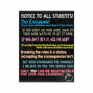 Classroom Rules Poster: Notice to All Students! [PRINTABLE] - Etsy