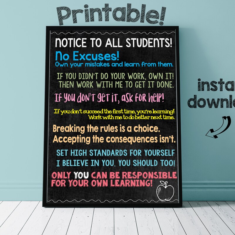 5 Class Rules Posters - Etsy