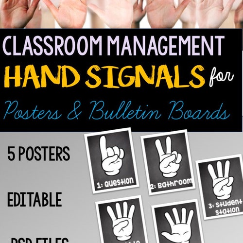 5 Non-verbal Hand Signals Classroom Management Posters - Etsy